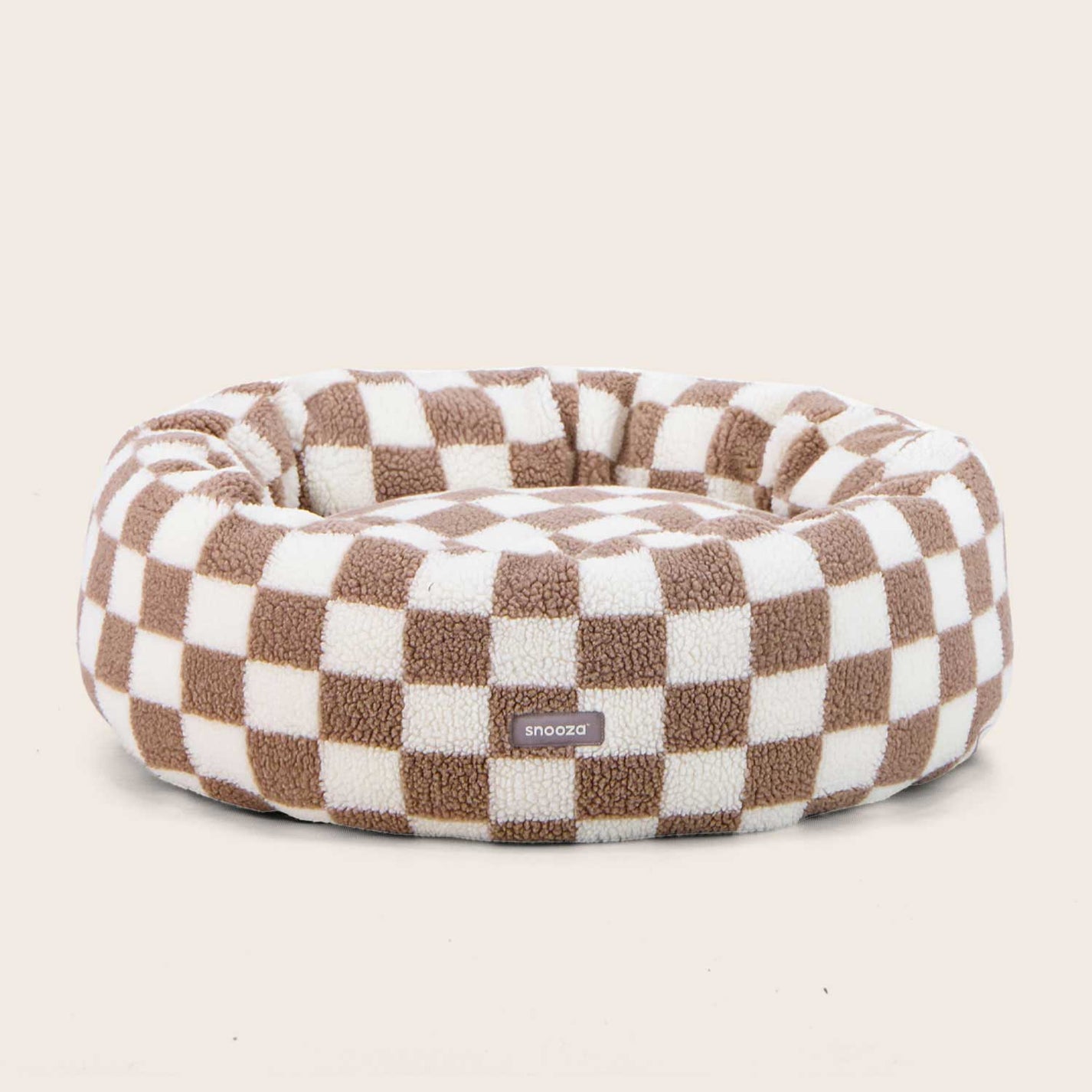 Checkerboard Teddy Cuddler Dog Bed | Snooza Pet Products