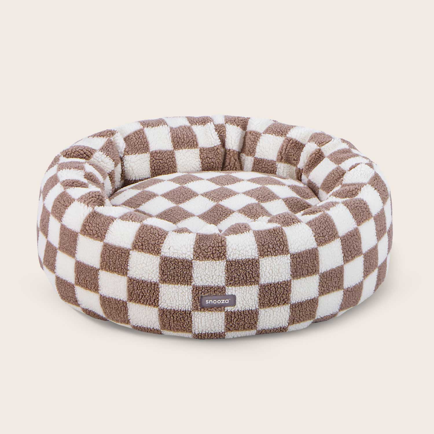 Checkerboard Teddy Cuddler Dog Bed | Snooza Pet Products